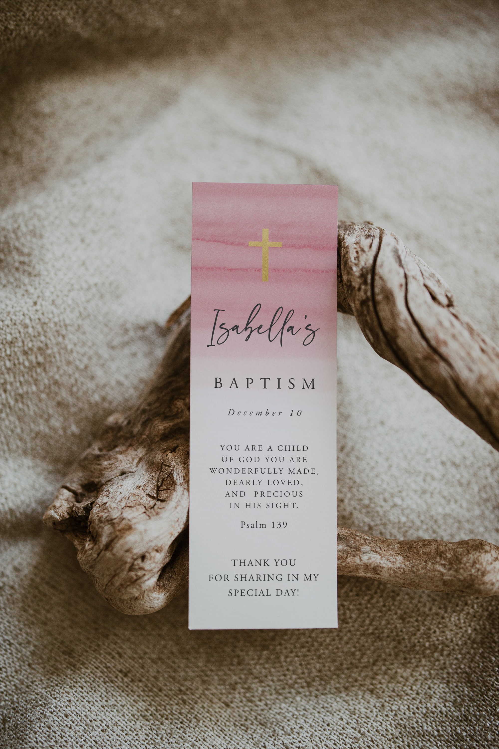 Baptism Bookmark Template Instant Download Editable Bookmark - Etsy