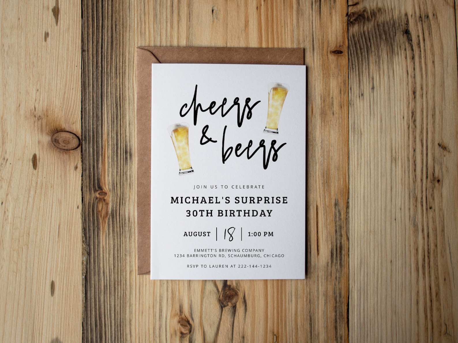Cheers and Beers Birthday Party Invitation, Beer Bachelor Party ...