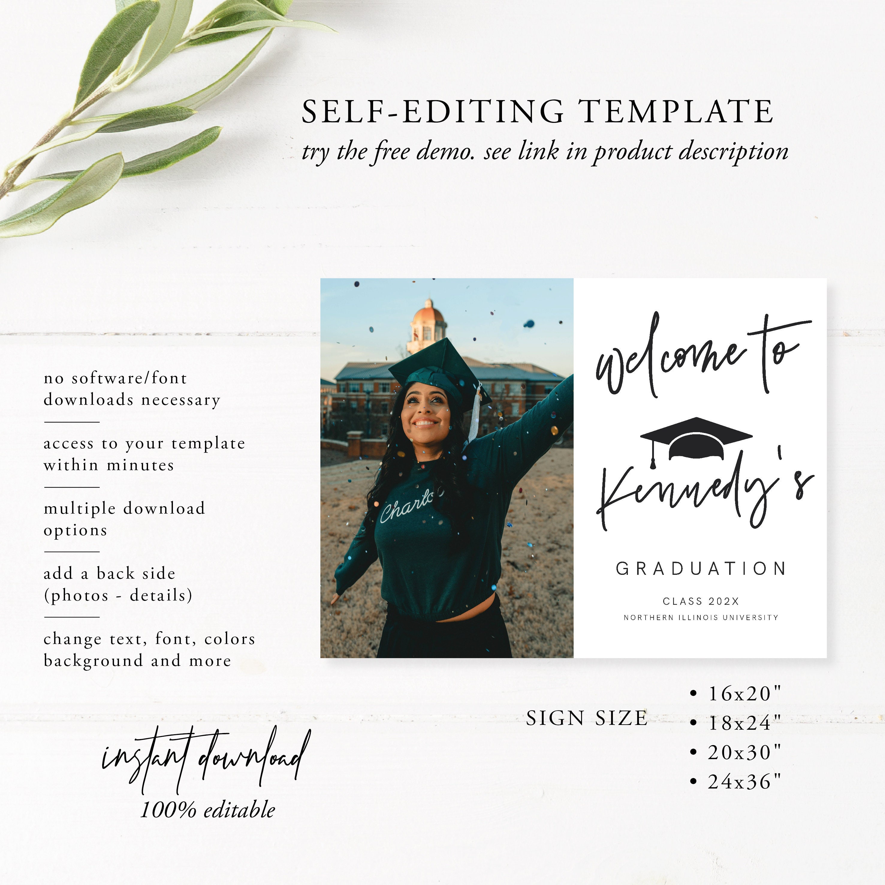 Photo Graduation Welcome Sign Template Graduation Poster - Etsy