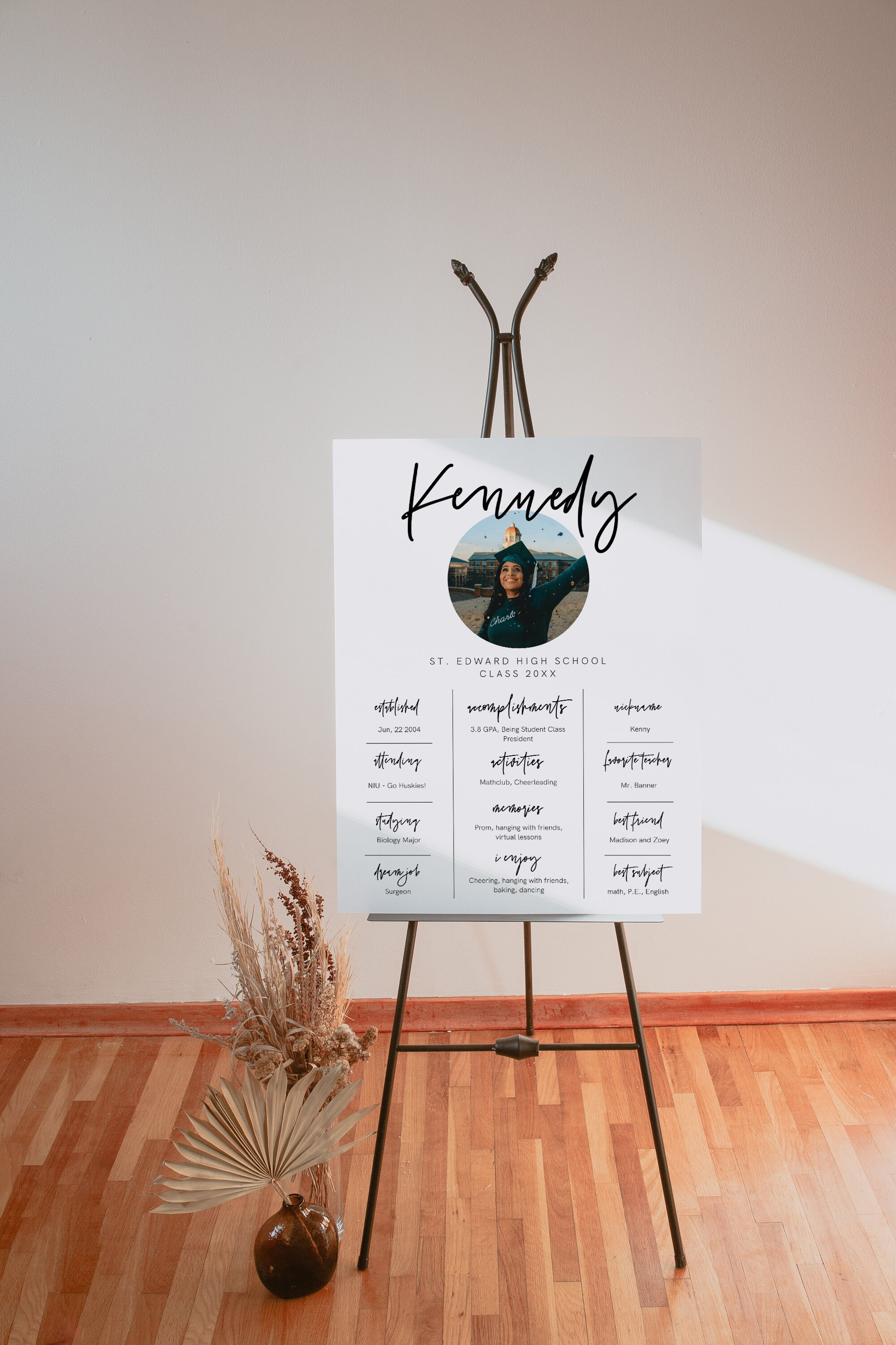 Graduation Milestone Poster Board Template Printable | Etsy