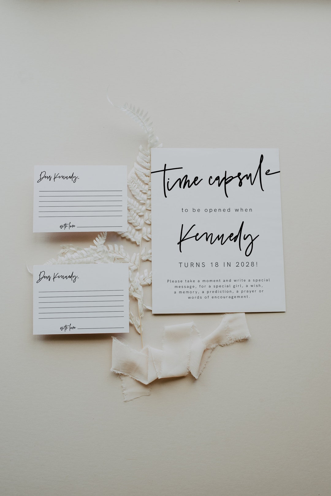 Time Capsule Template, Sign and With Matching Printable Message Cards ...