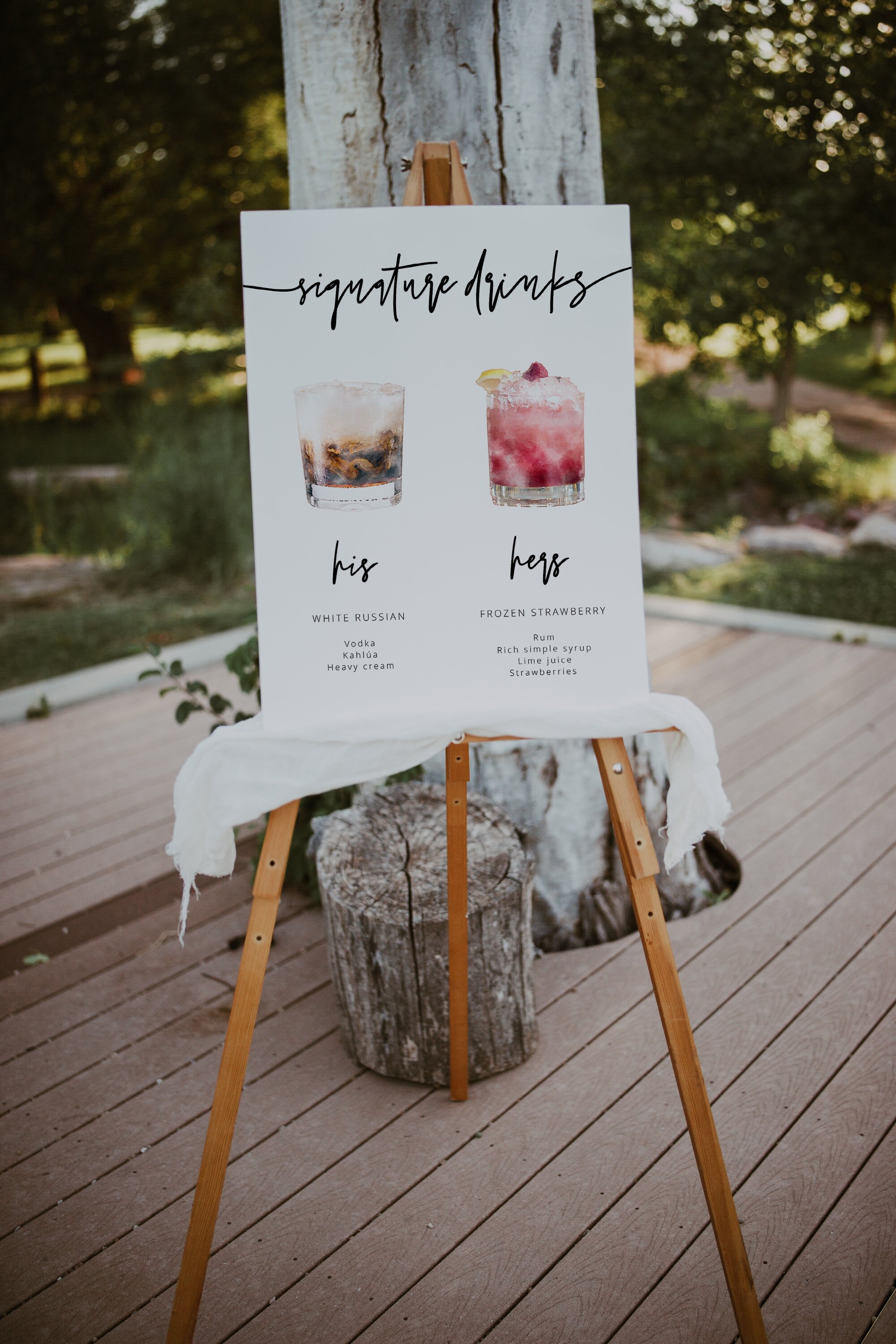 Signature Drinks Sign Template, Printable Signature Cocktails Sign ...