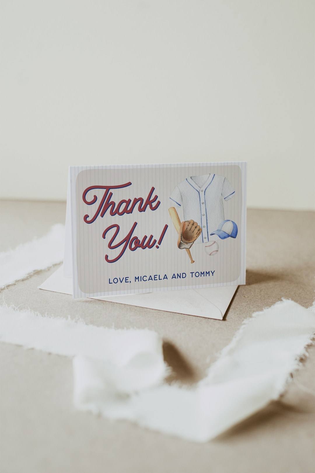 Baseball Thank You Card, Baseball Baby Shower Thank You, Baseball ...