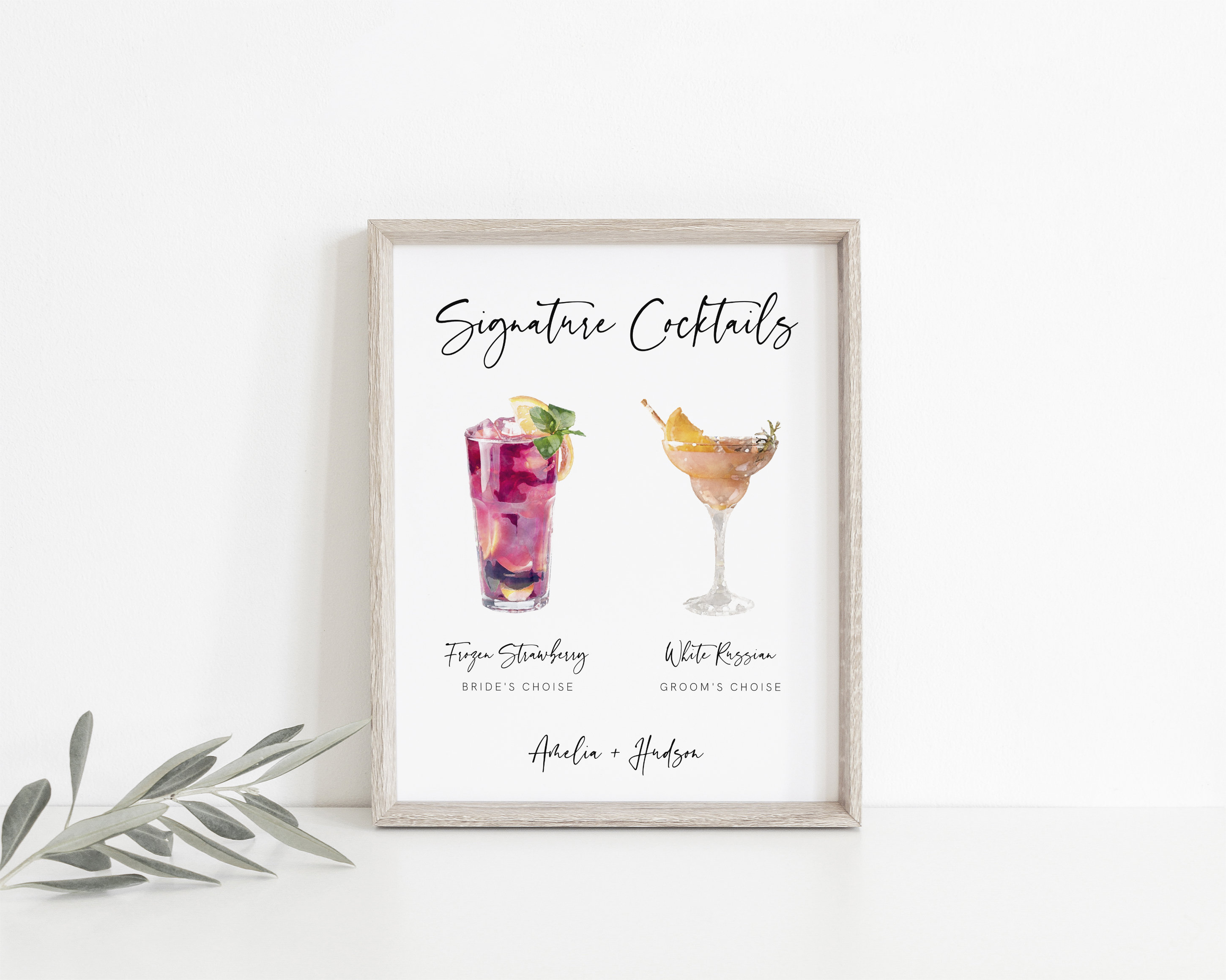 Printable Signature Cocktails Sign, Editable Bar Menu Template (digital ...