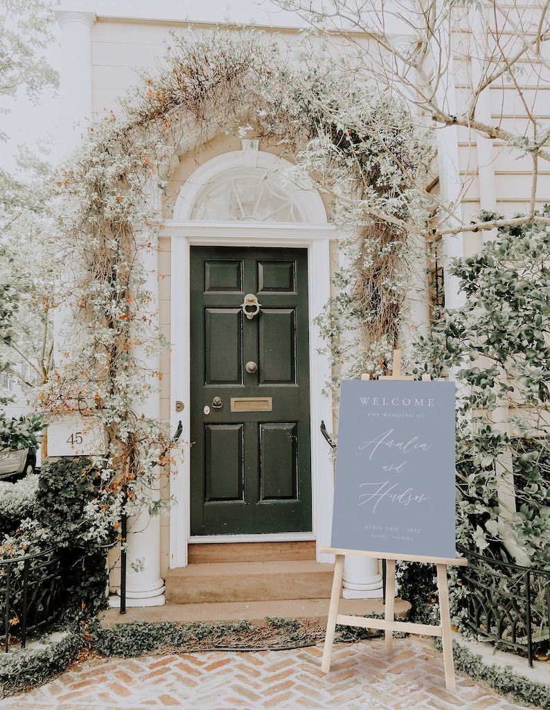 Dusty Blue Welcome Sign Dusty Blue Wedding Printable Wedding - Etsy