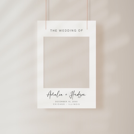 Modern Photo Prop Frame Template Minimalist Wedding Photo | Etsy