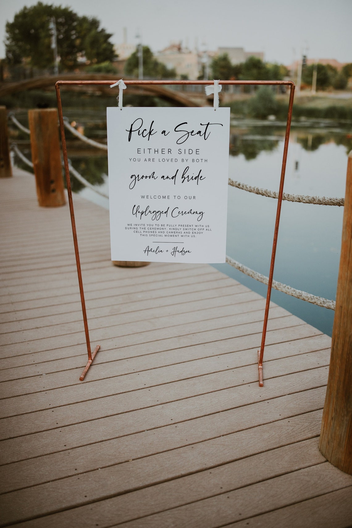 Modern Pick a Seat Sign Template, Unplugged Ceremony Sign Printable ...
