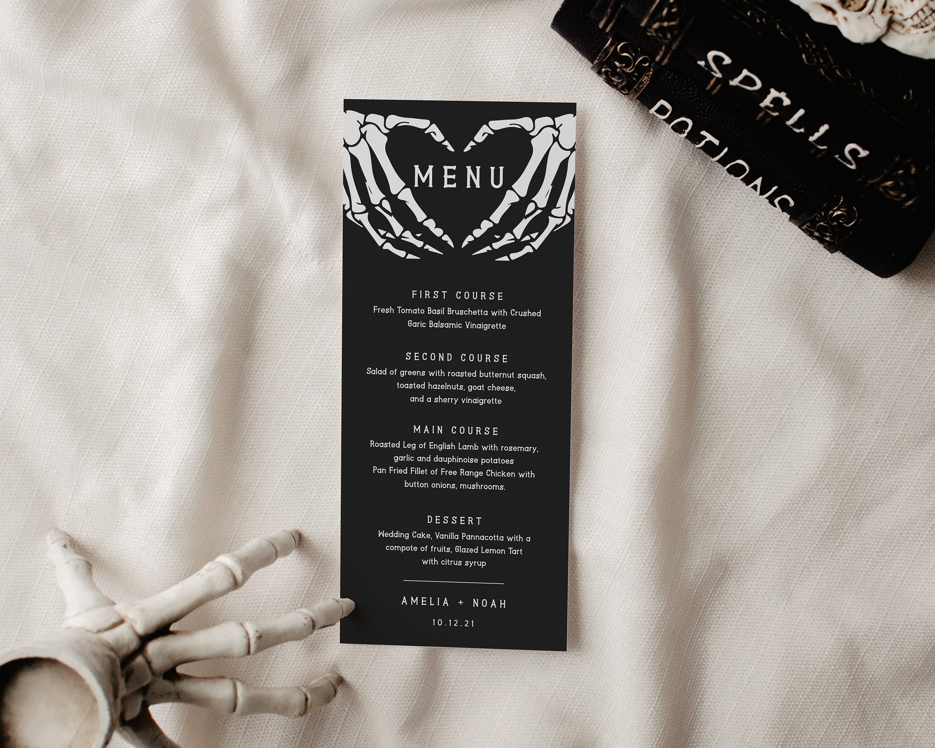 Halloween Wedding Menu Template Gothic Wedding Menu - Etsy