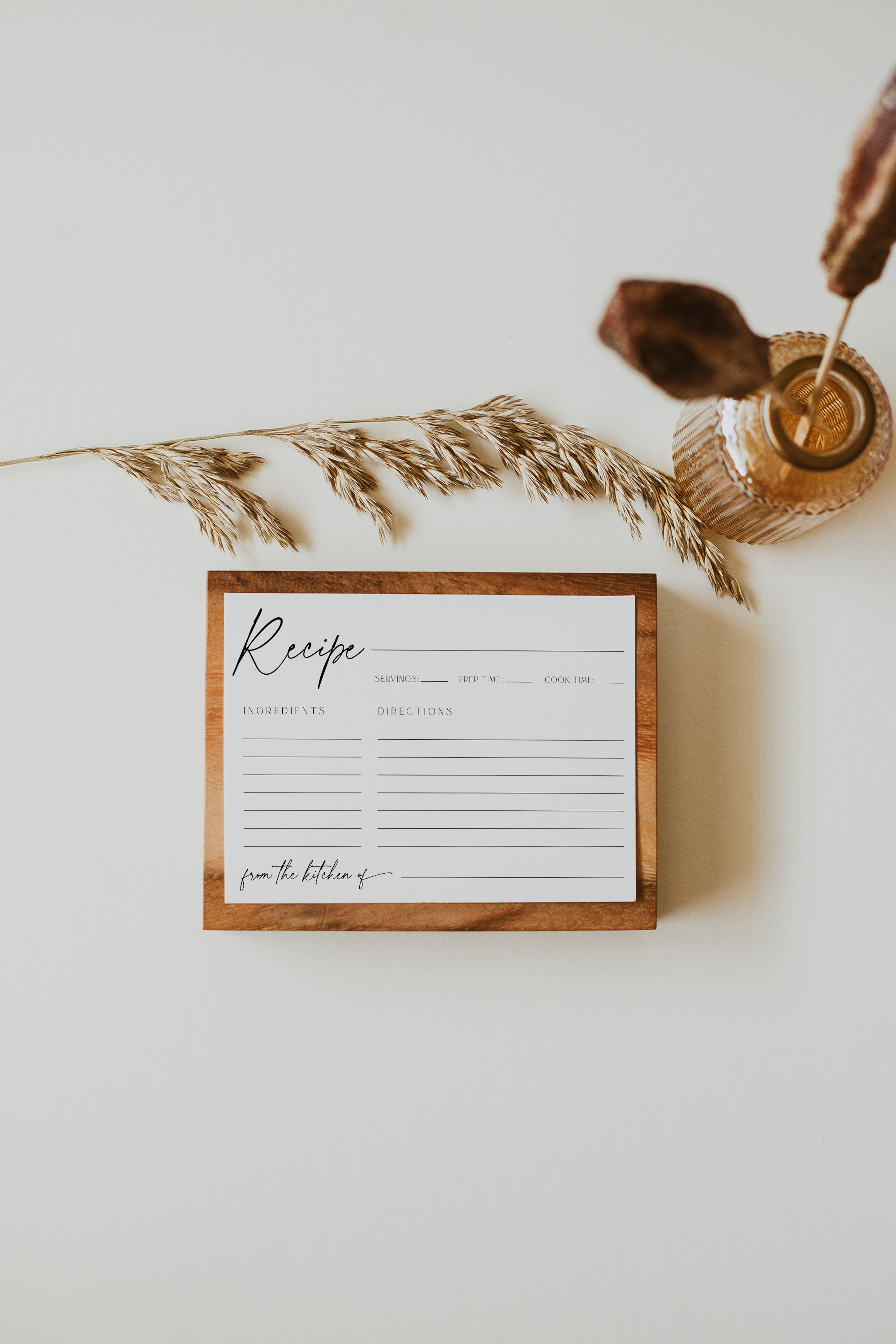 Minimalist Recipe Card Template Bridal Shower Recipe Card - Etsy