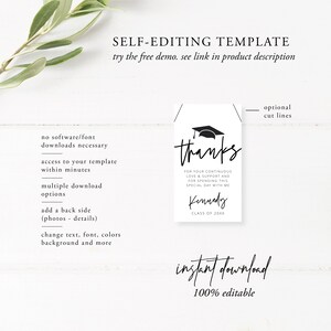 Graduation Favor Tag , Graduation Thank You Tag, Class of 2022 ...