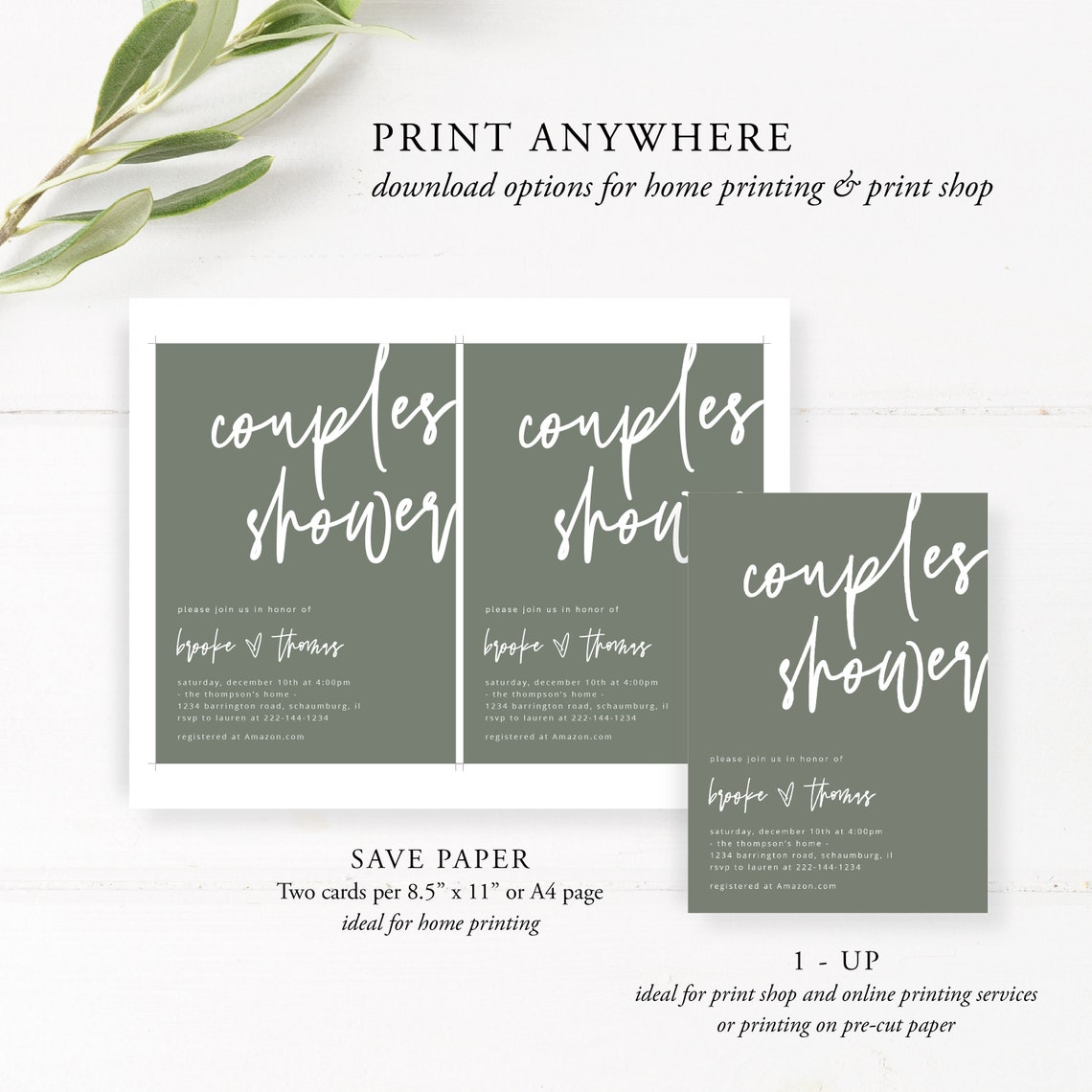 Modern Couple Shower Invitation Template Minimalist Couple - Etsy