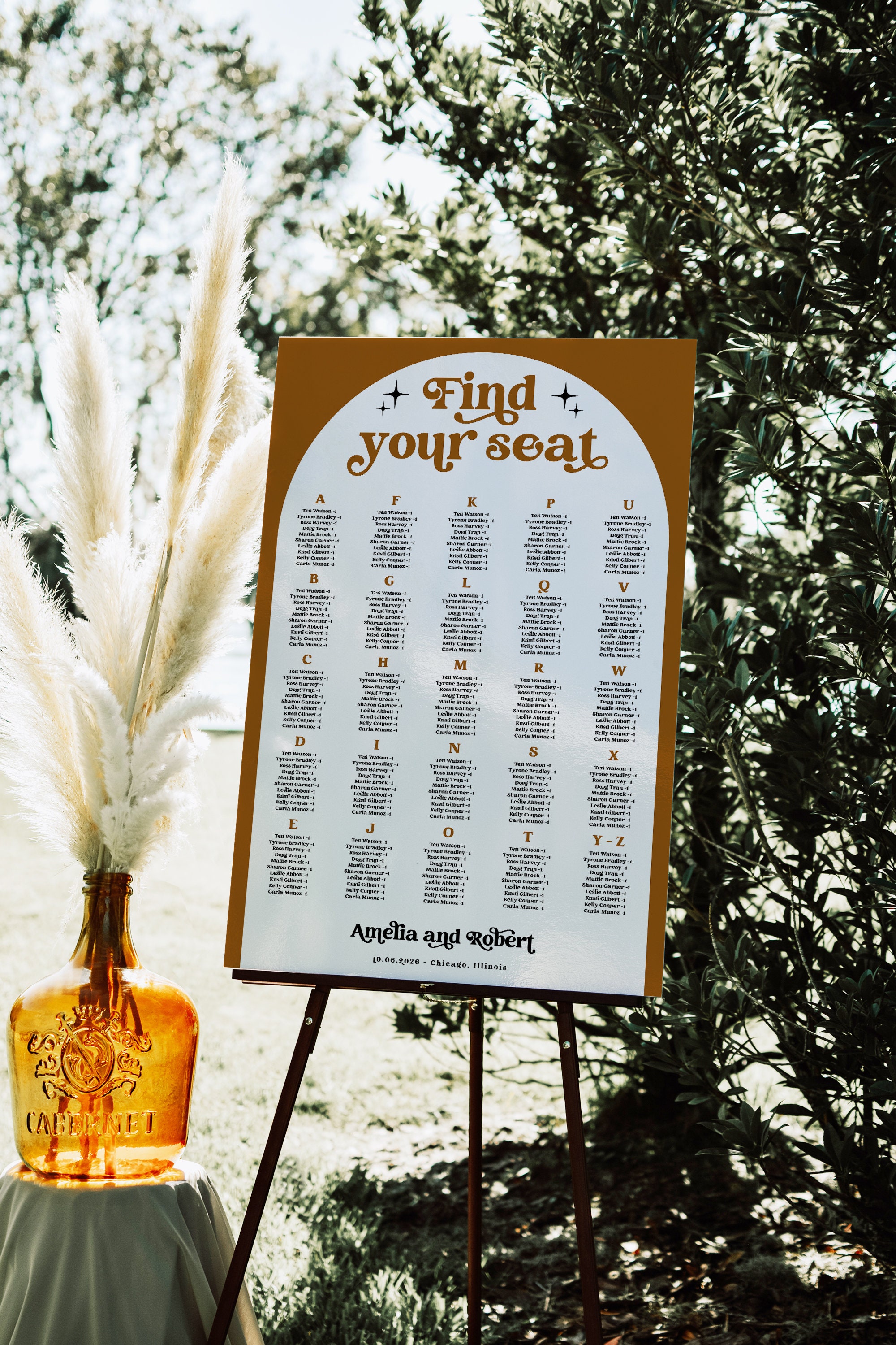 Retro Seating Chart Poster Template Printable Wedding Seating - Etsy