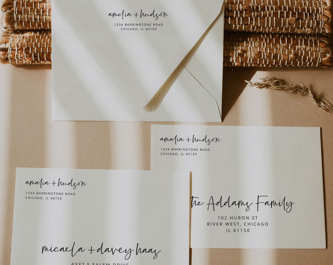 Minimalist Printable Envelope Address Template Modern Wedding Envelope ...