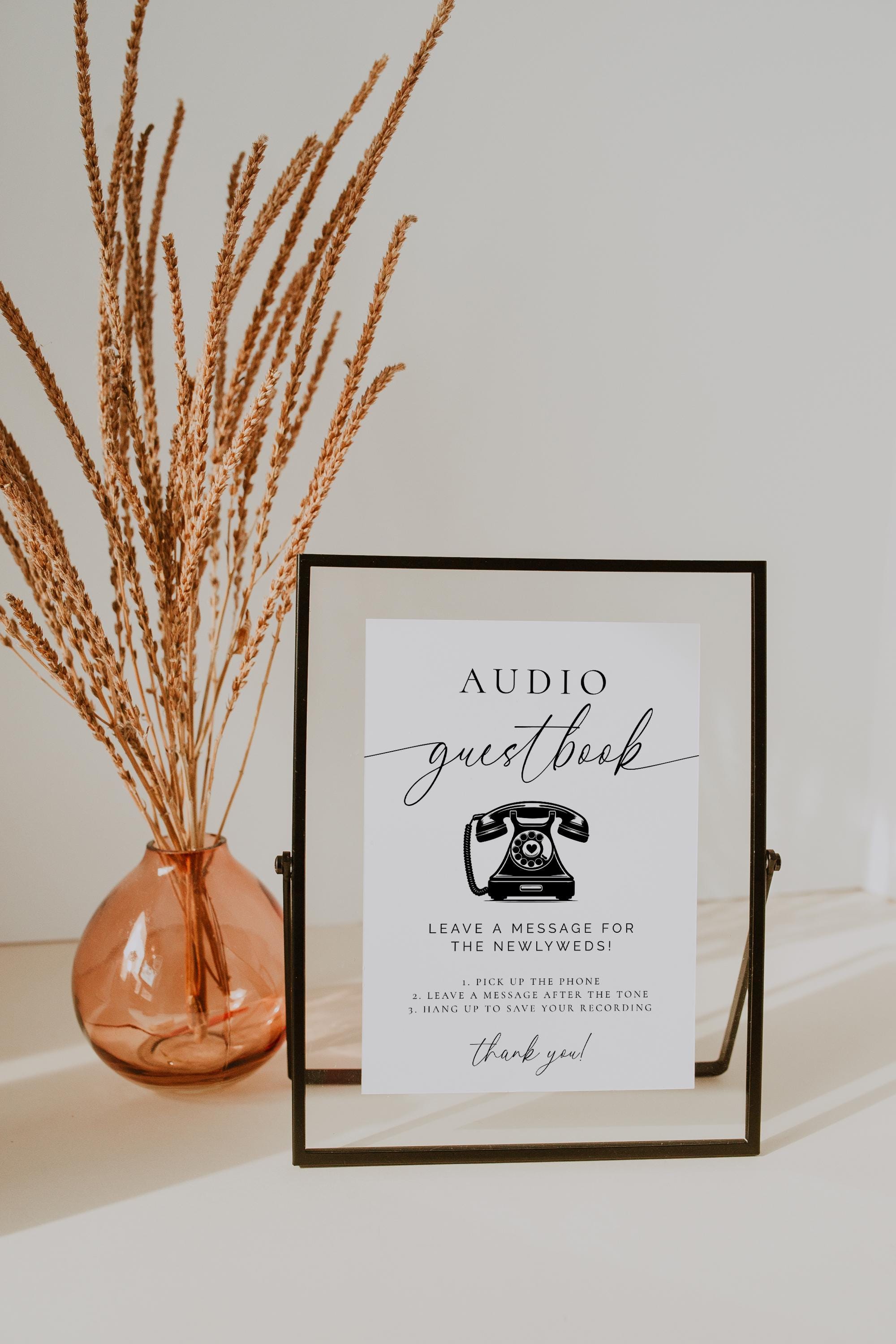Telephone Guestbook Sign Template, Wedding Audio Guestbook, Wedding ...