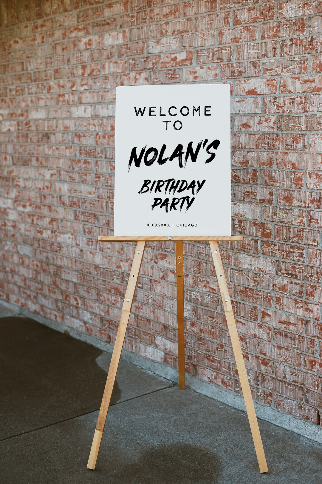 Simple Black and White Welcome Sign, Birthday Welcome Sign, Party Sign ...