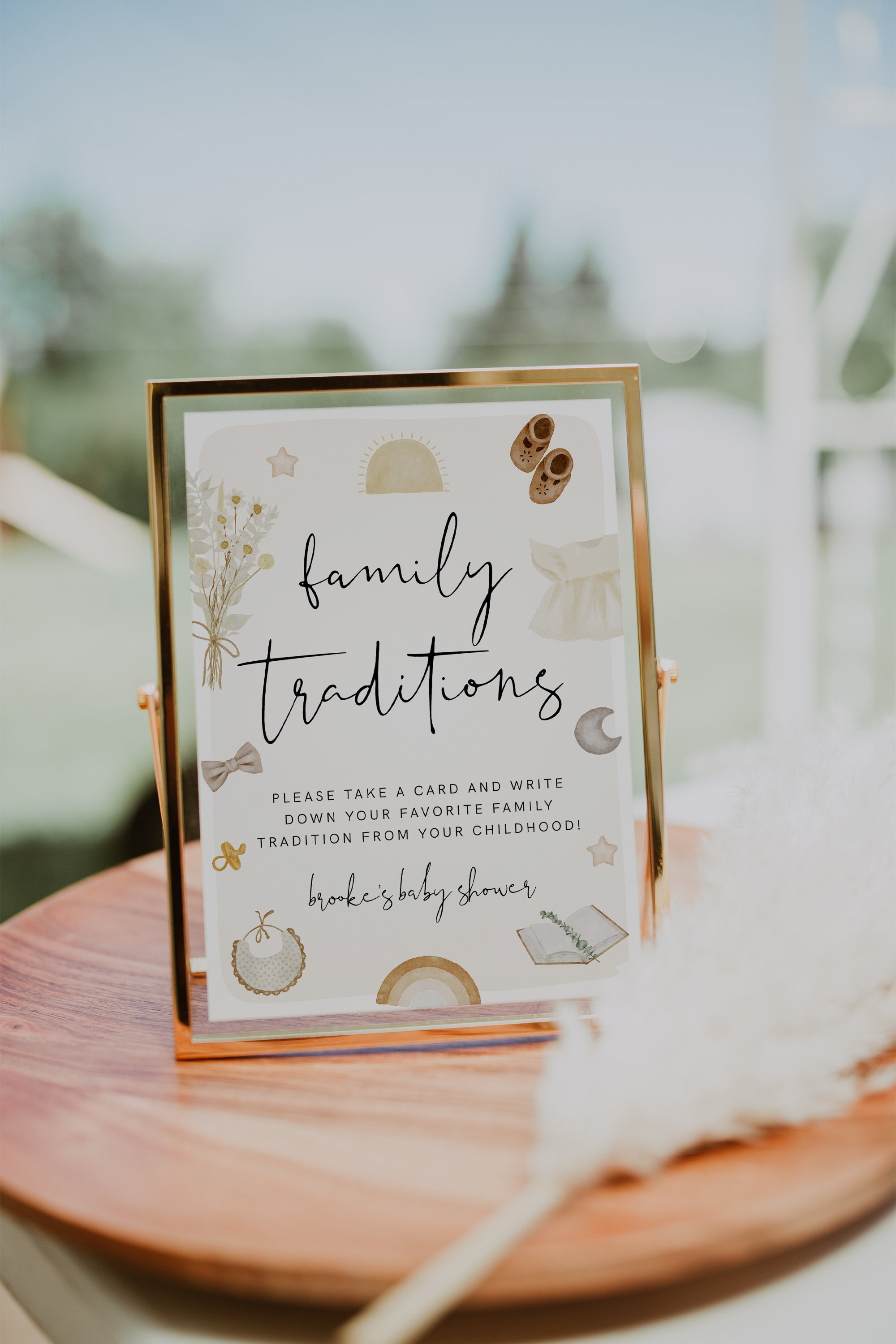 Family Traditions Sign and Card Clothes Baby Shower Share a - Etsy