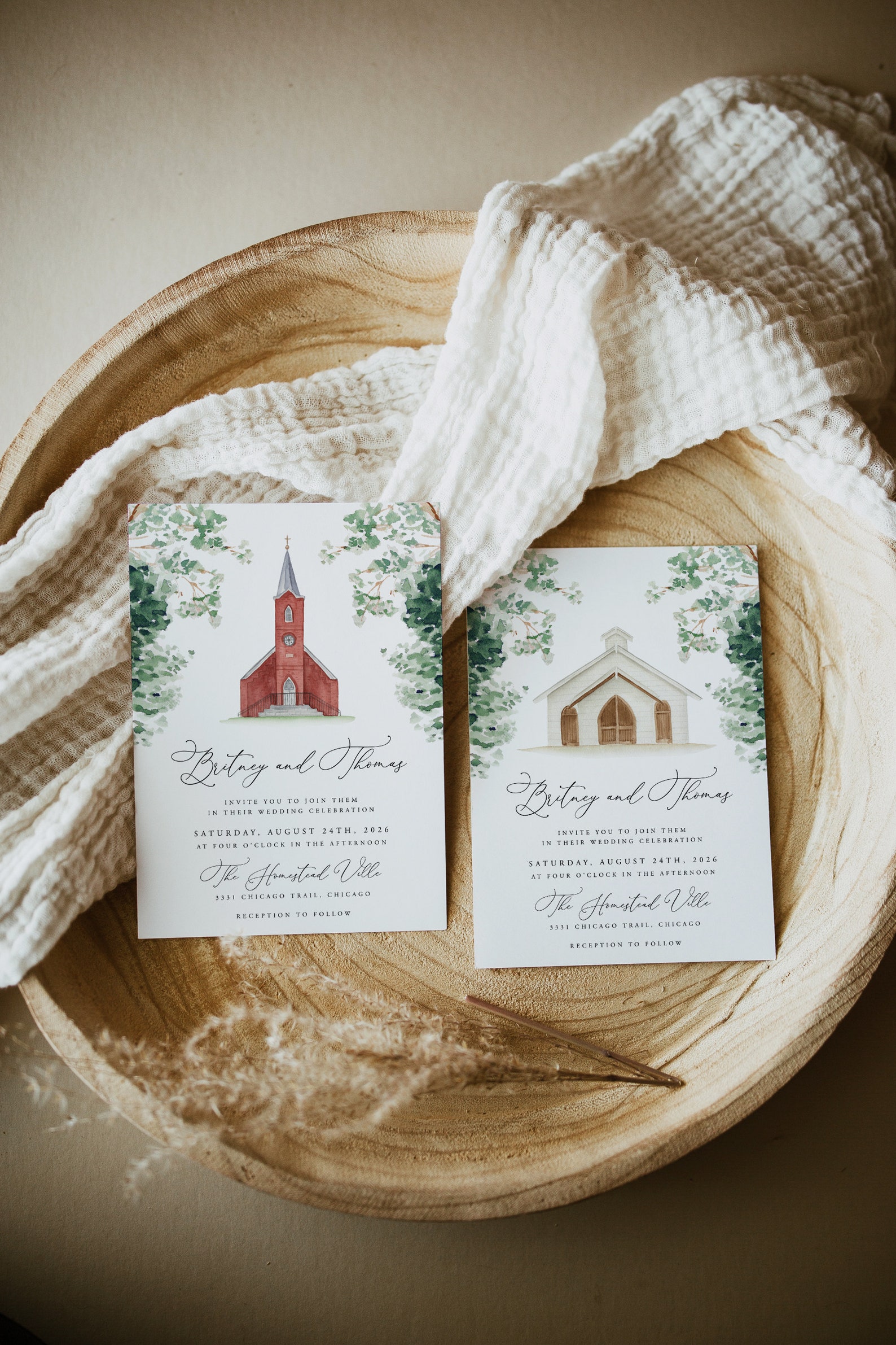 Chapel Wedding Invitation Set Template Editable Printable - Etsy