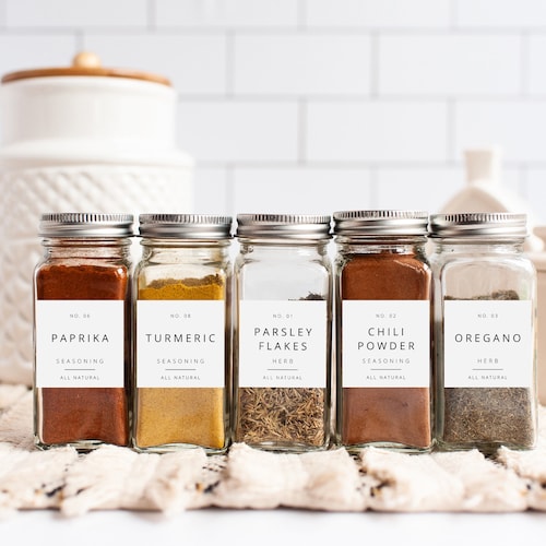 50 Kitchen Label Template Modern Minimalist Spice Jar Label - Etsy