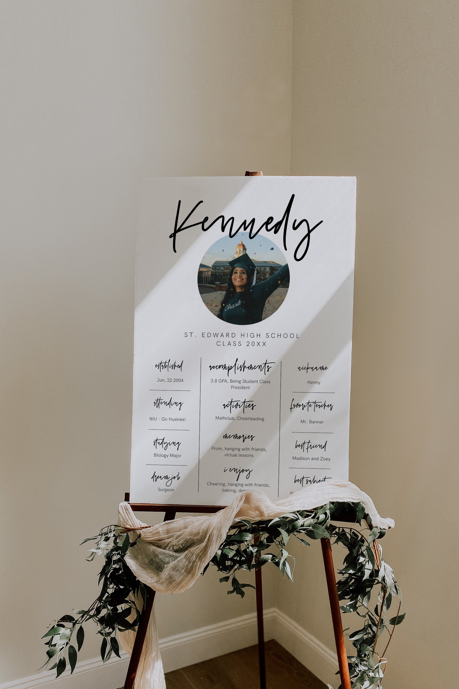 Graduation Milestone Poster Board Template Printable | Etsy