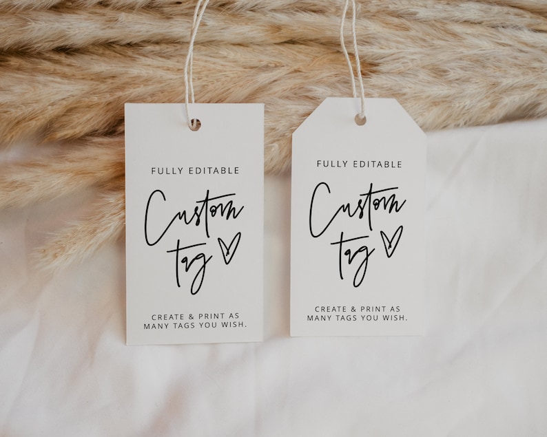 Editable Tags Instant Download Calligraphy Custom Tag - Etsy