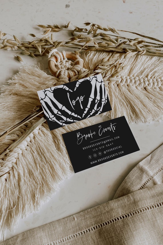 Business Card Template Halloween Business Cards Gothic - Etsy