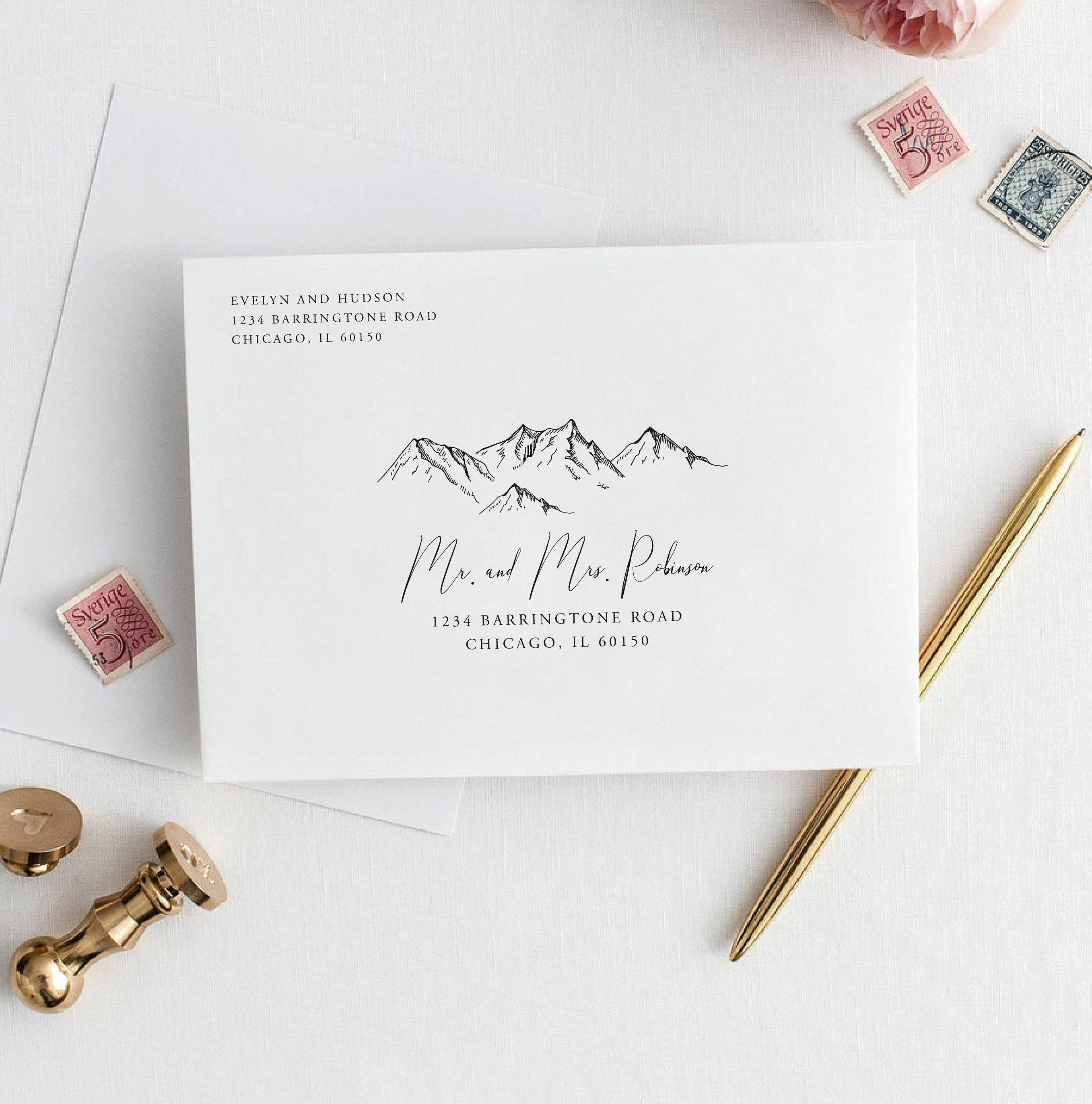 Mountain Envelope Template Printable Woodland Pine Wedding - Etsy