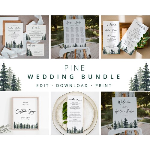 Mountain Wedding Bundle Wedding Essential Template Mountain - Etsy