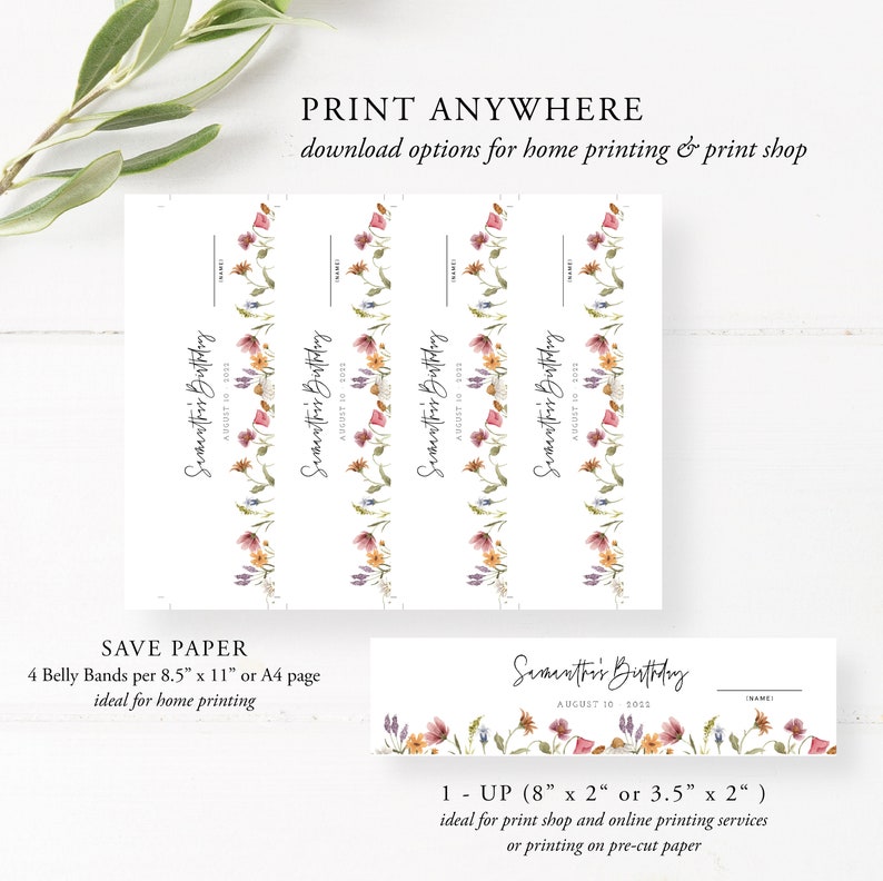 Water Bottle Label Template Wildflower Water Label Floral - Etsy