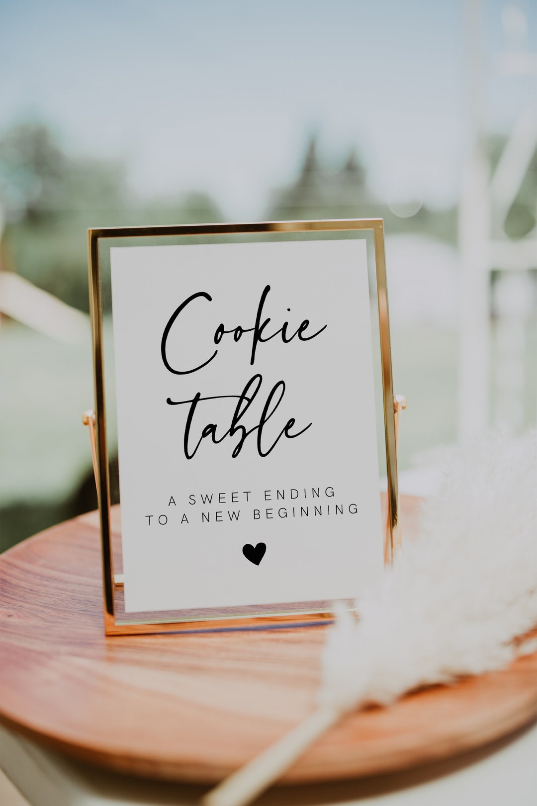 Cookie Table Sign Wedding, A Sweet Ending to A New Beginning, Dessert ...