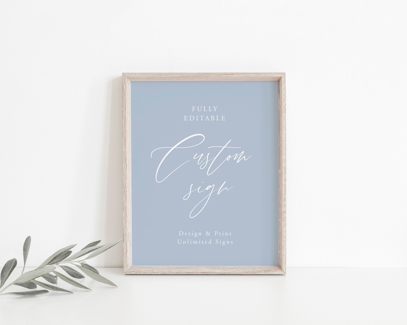Dusty Blue Custom Sign Template, Dusty Blue Wedding or Bridal Shower ...