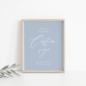 Dusty Blue Custom Sign Template, Dusty Blue Wedding or Bridal Shower ...