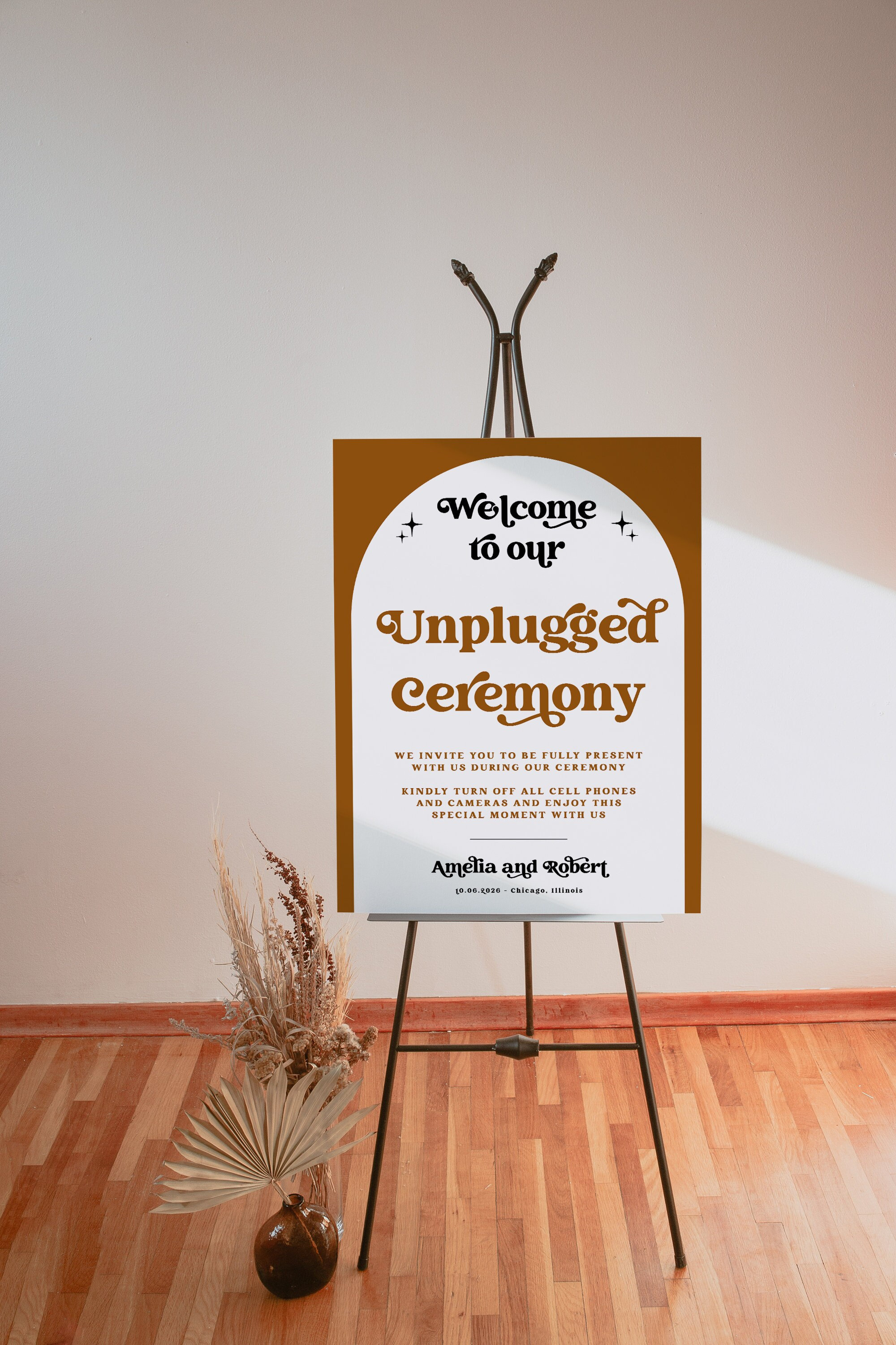 Retro Unplugged Ceremony Sign Template, Unplugged Ceremony Sign ...