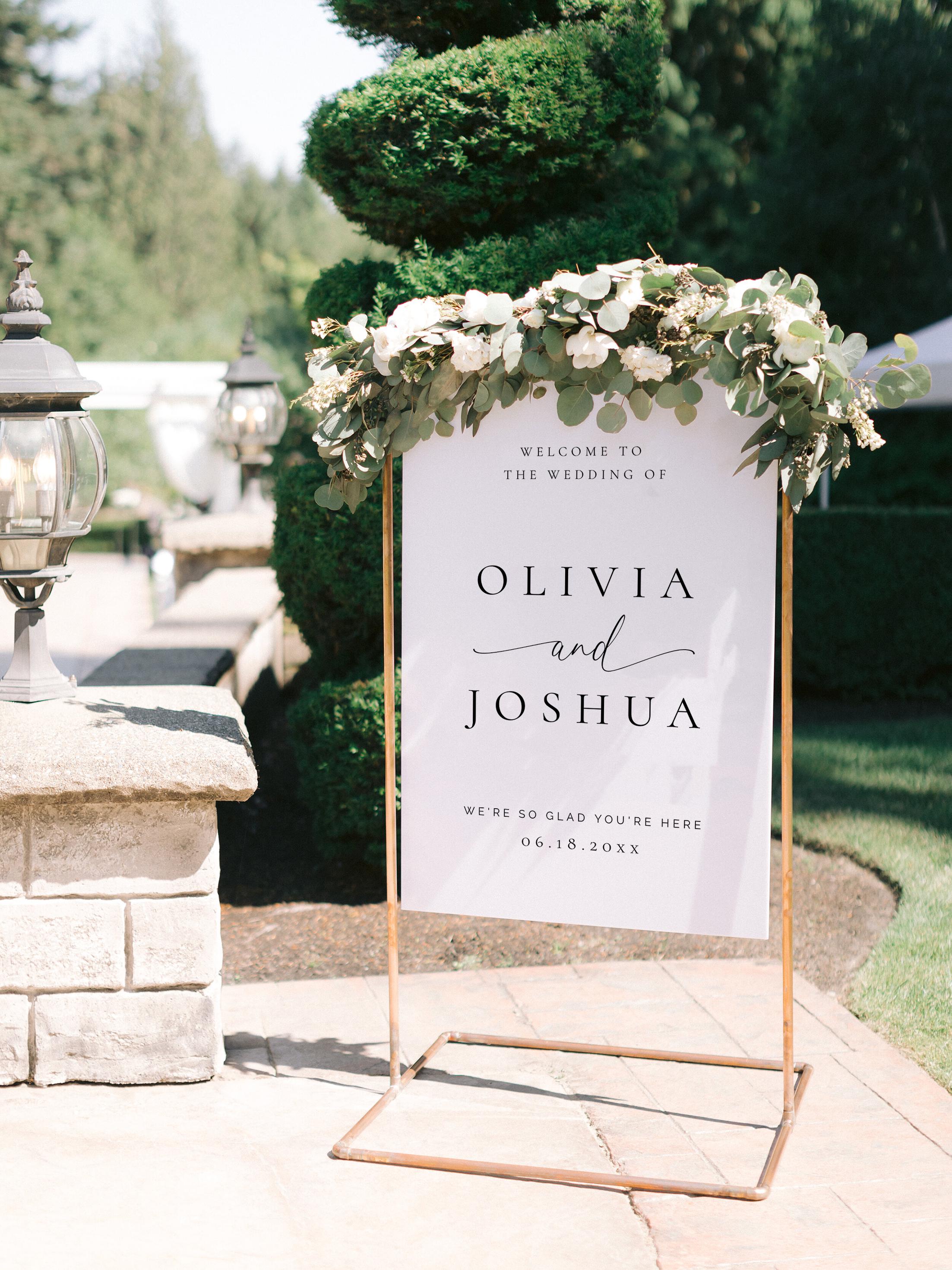 Minimalist Wedding Welcome Sign Template, Elegant Welcome Poster ...