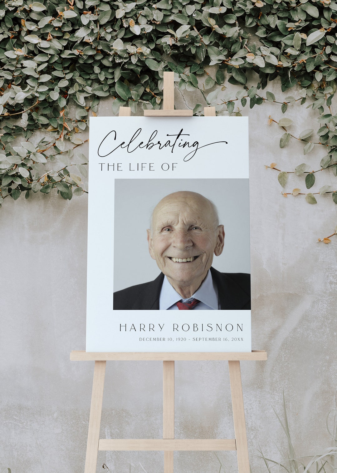 Funeral Welcome Sign, Celebration of Life Poster, in Loving Memory ...