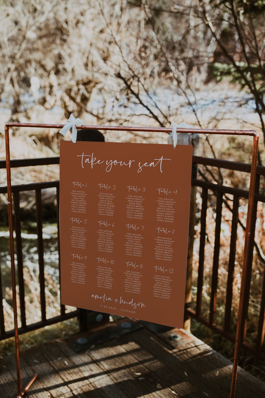 Boho Seating Chart Template, Printable Wedding Seating Sign, Terracotta ...