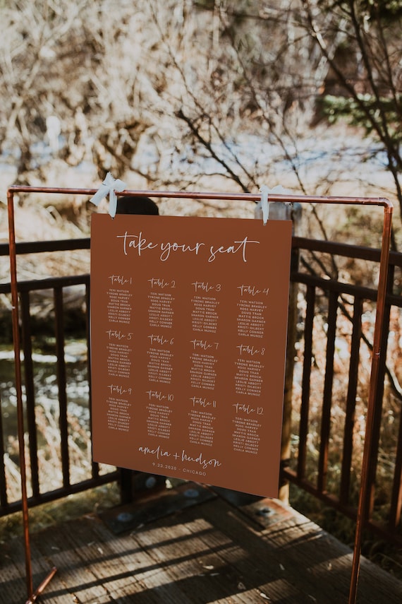 Boho Seating Chart Template Printable Wedding Seating Sign - Etsy