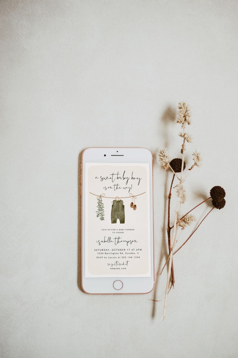 Boy Baby Shower Text Message Invitation Template Electronic - Etsy