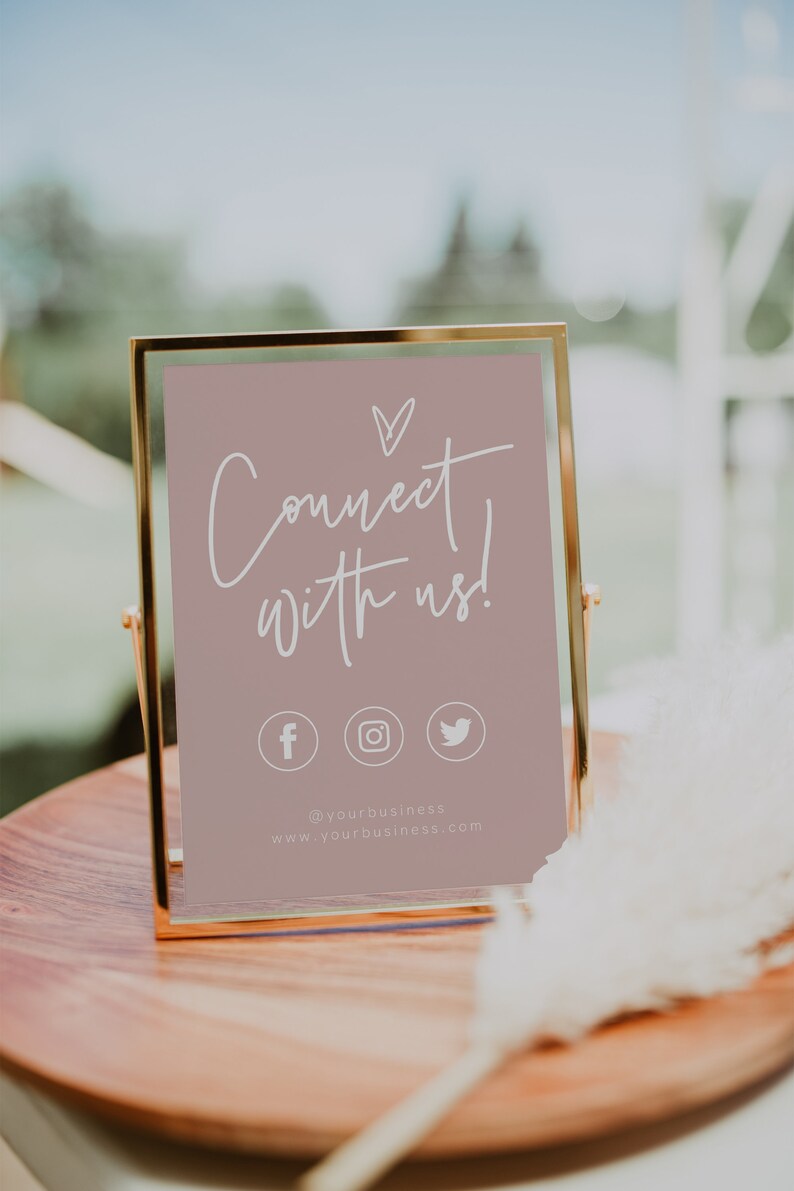 Social Media Sign Template Follow Us Sign Instagram Sign | Etsy