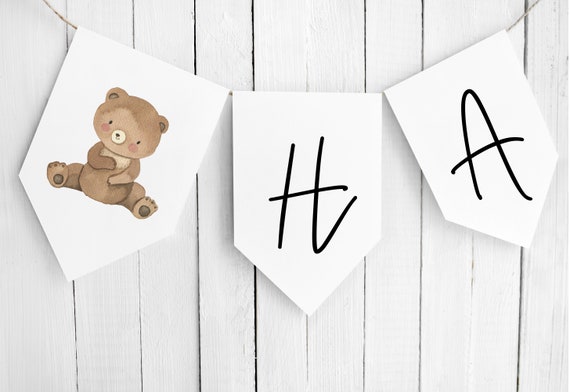 Bear Banner Template Bear Birthday Custom Banner Teddy Bear | Etsy
