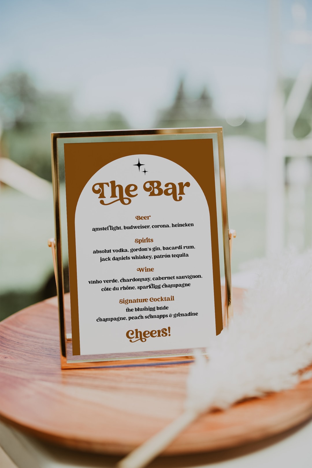 Wedding Bar Menu Template, Retro Bar Menu Wedding Sign, Groovy Wedding ...