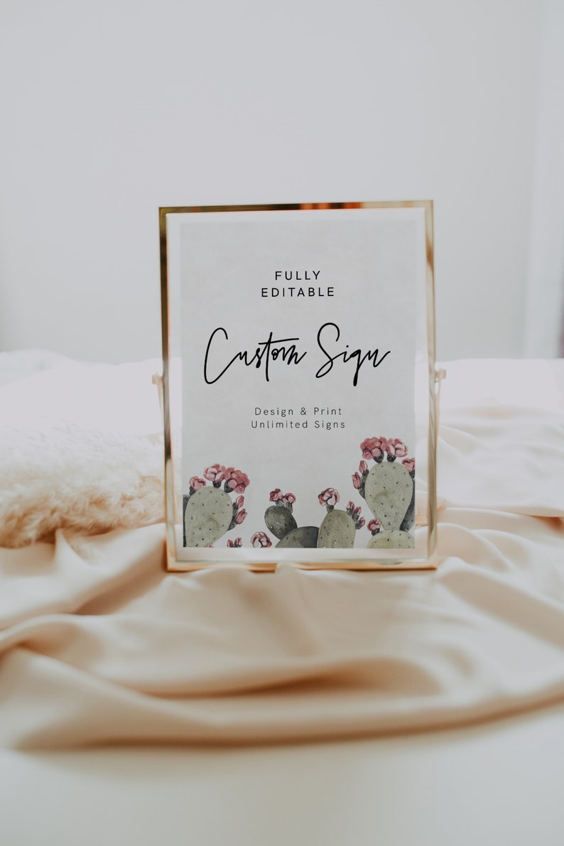 Cactus Sign Template Custom Sign Cactus Sign Printable - Etsy