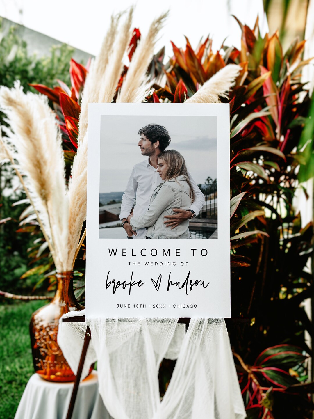 Weeding Welcome Sign Template, Minimalist Wedding, Photo Wedding ...
