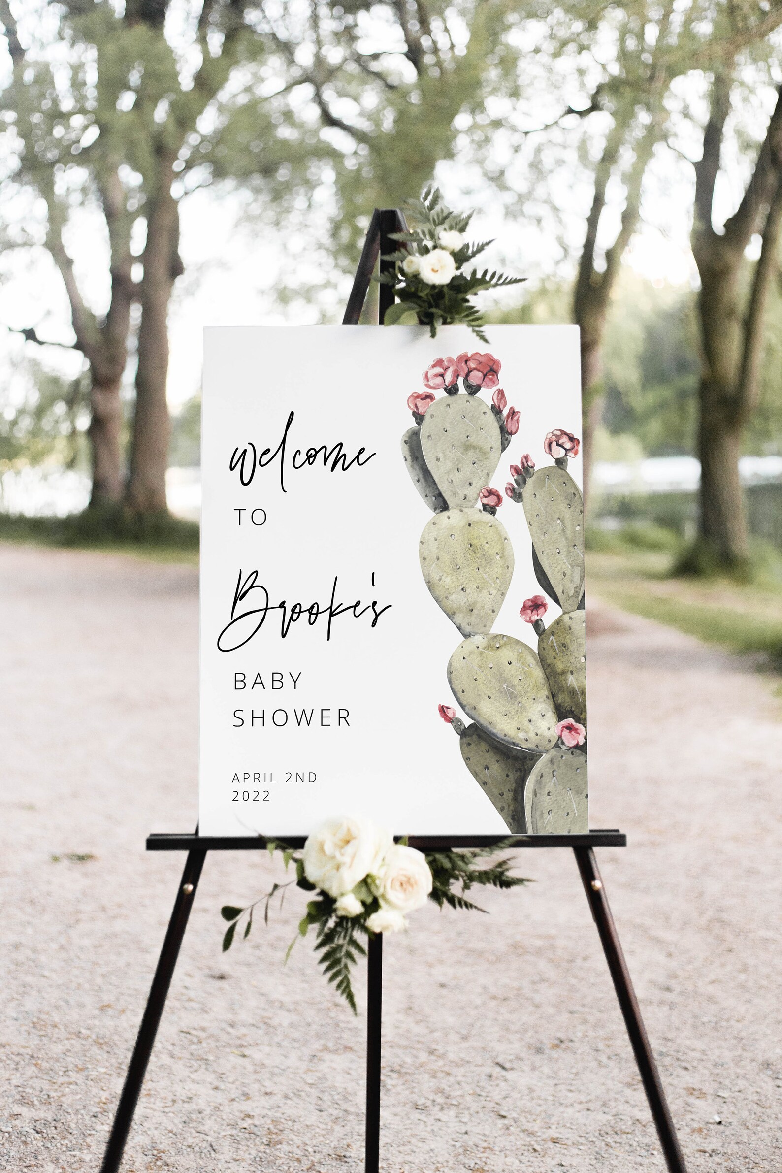 Cactus Welcome Sign Template Baby Shower Cactus Bridal - Etsy