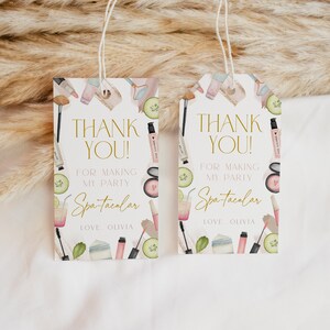 Editable Pamper Party Favor Tags, Spa Party Thank You Tags, Pamper ...