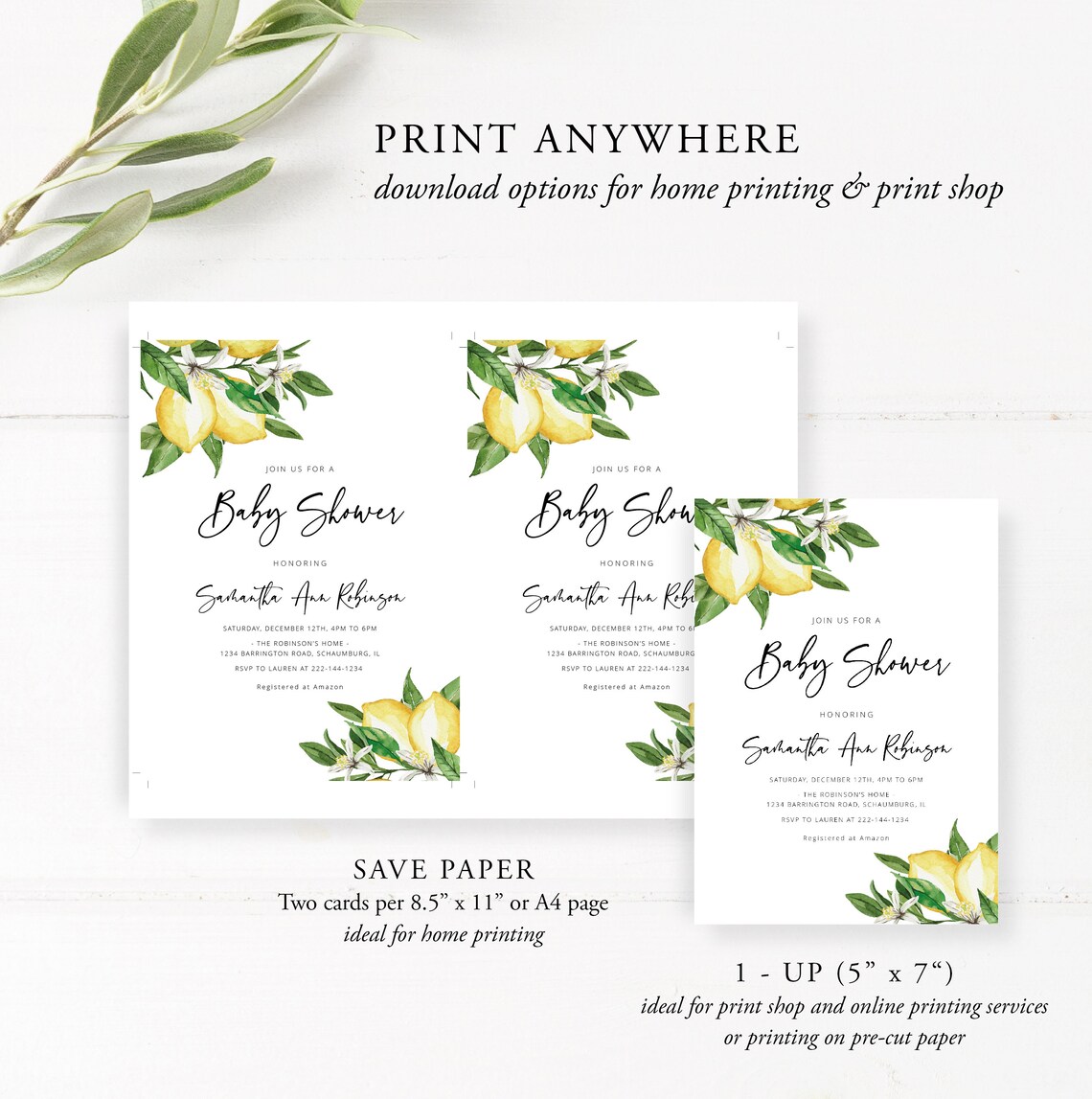 Lemon Baby Shower Invitation Instant Download Cutie Cuties - Etsy