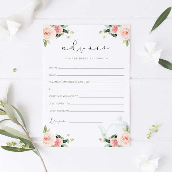 Bride and Groom Advice Cards - Etsy