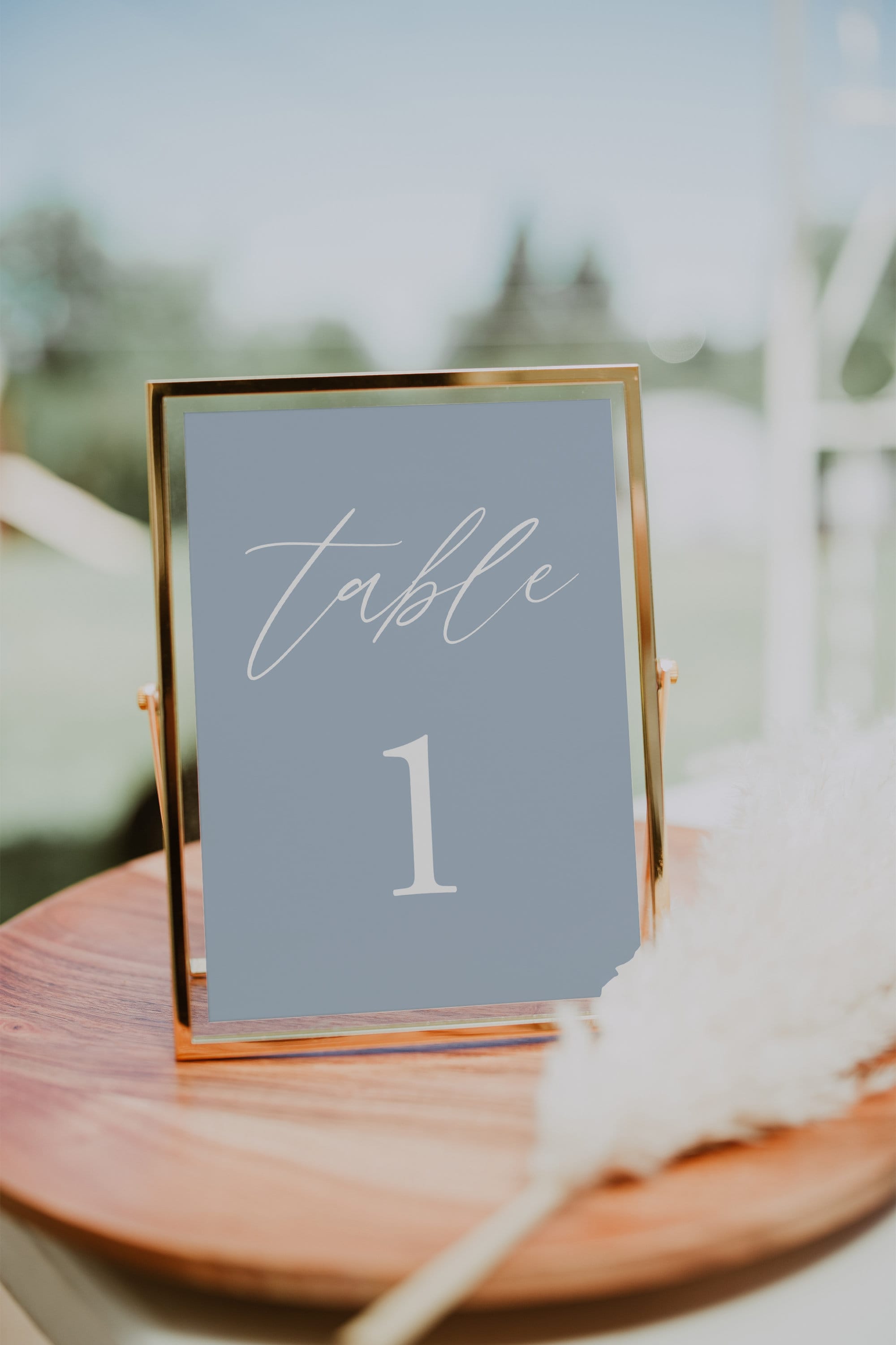 Dusty Blue Table Number Card Template Dusty Blue Wedding - Etsy