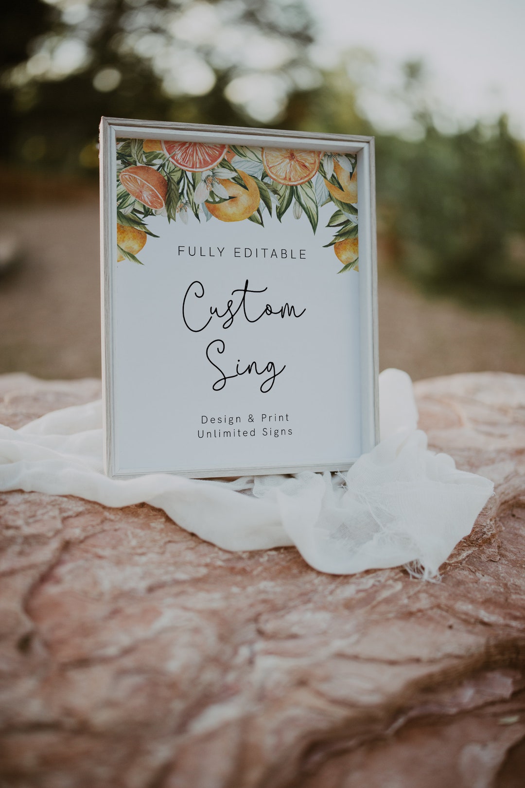 Citrus Custom Sign Template, Summer Orange Bridal Shower, Table Sign ...