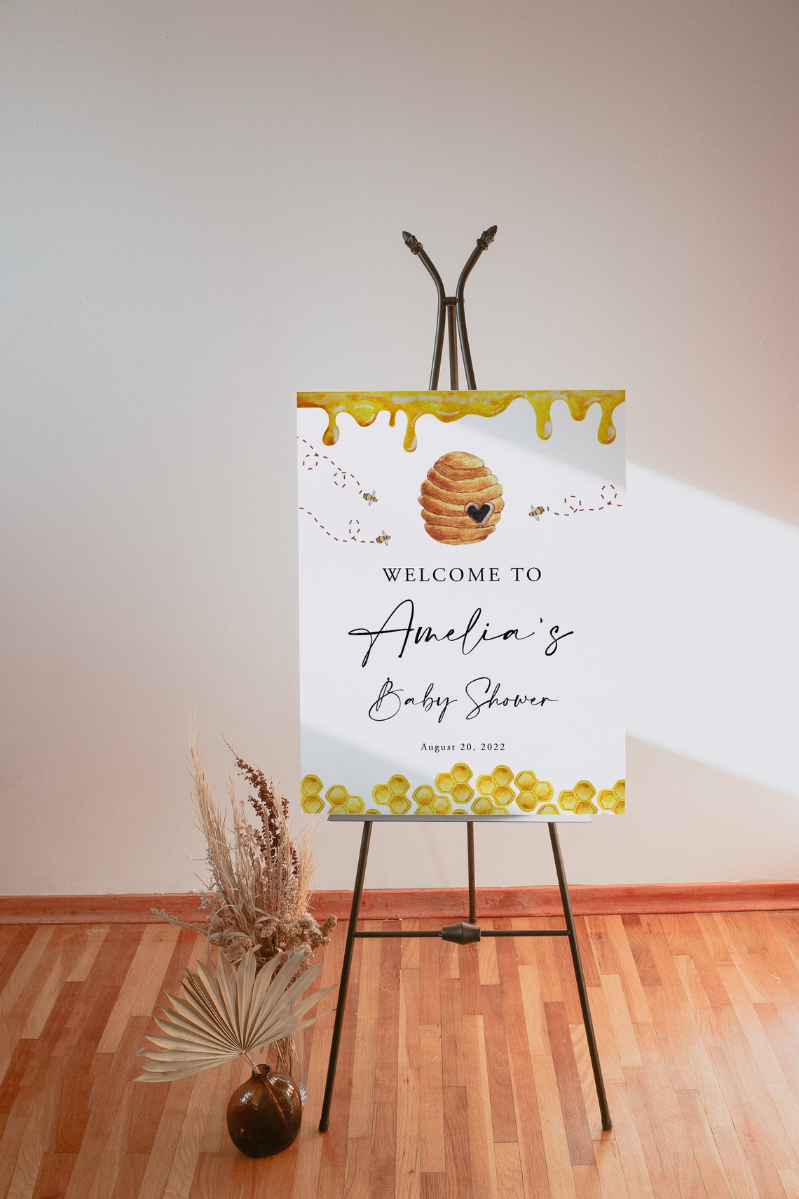 Bee Welcome Sign, Shower Welcome Sign, Honey Welcome Sign, Bee Baby ...