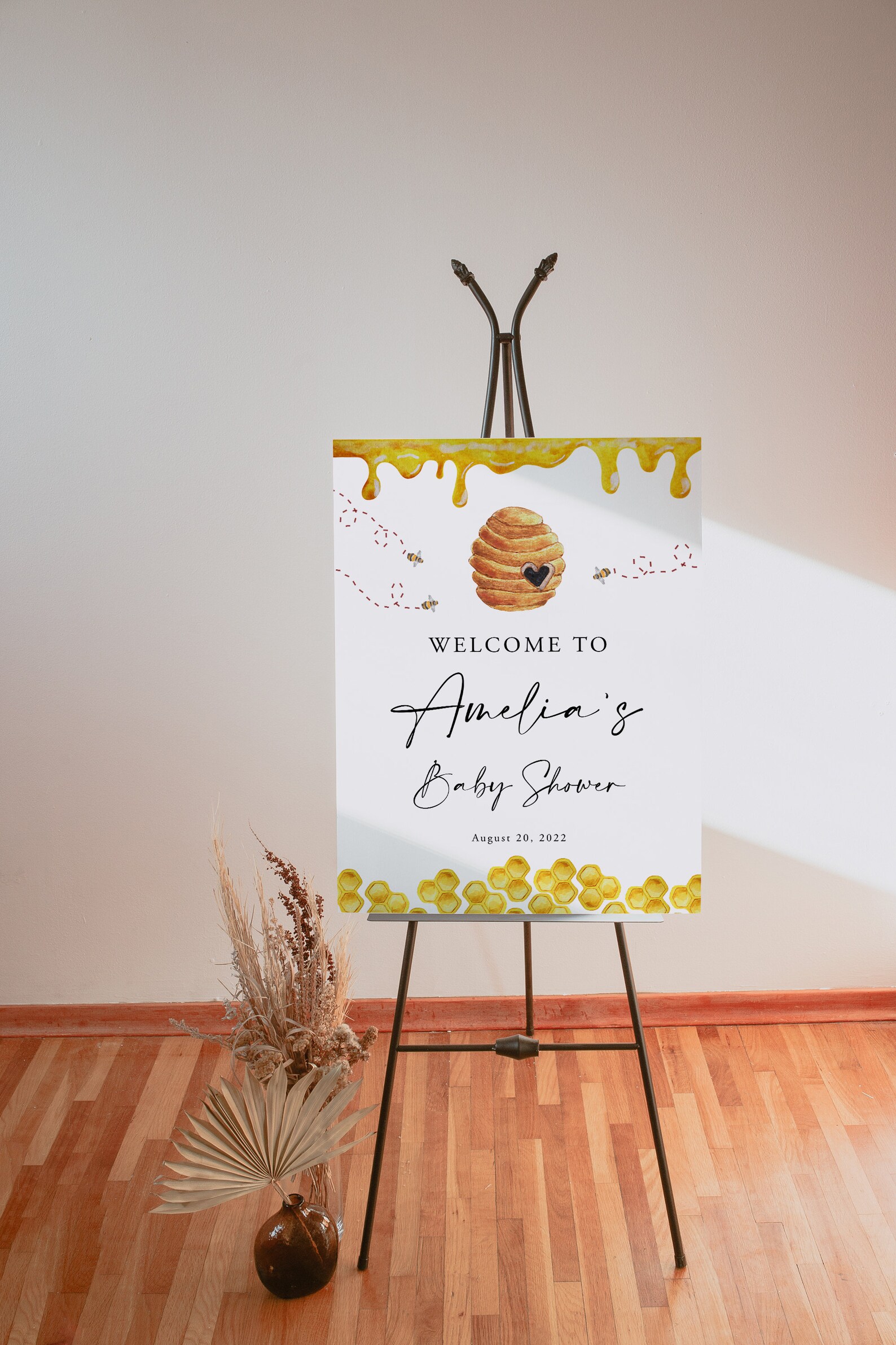 Bee Welcome Sign, Shower Welcome Sign, Honey Welcome Sign, Bee Baby ...